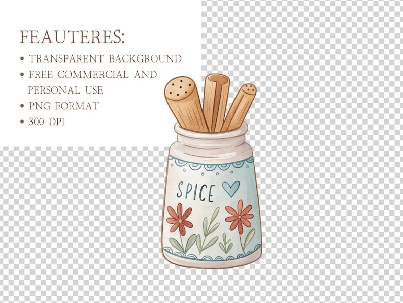 Watercolor Baking Clipart Bundle: Cute Vintage Bakery & Dessert PNG Set ...