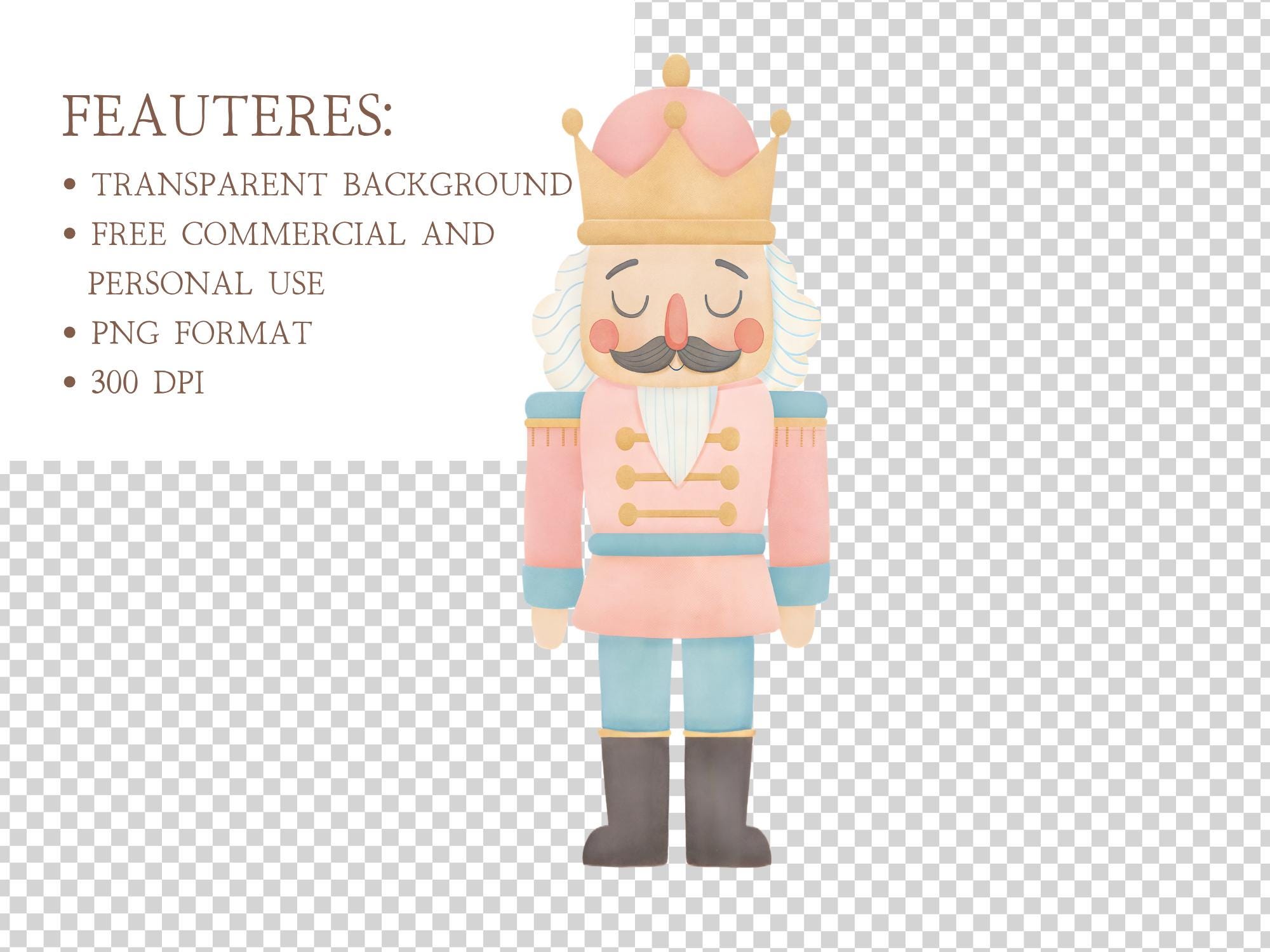 Watercolor Nutcracker Clipart Set: Classic Christmas Ballet PNG ...