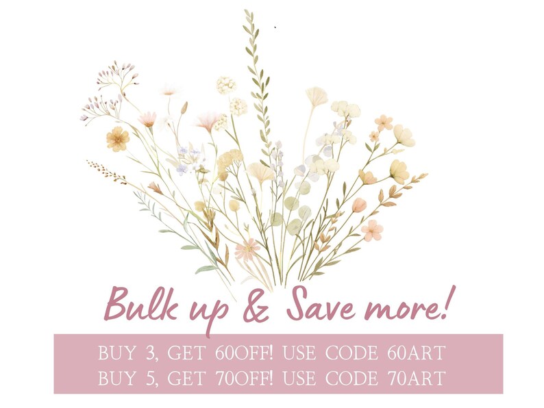 Pastel Wildflower Clipart Bundle – Floral Borders and Wreath Frames ...