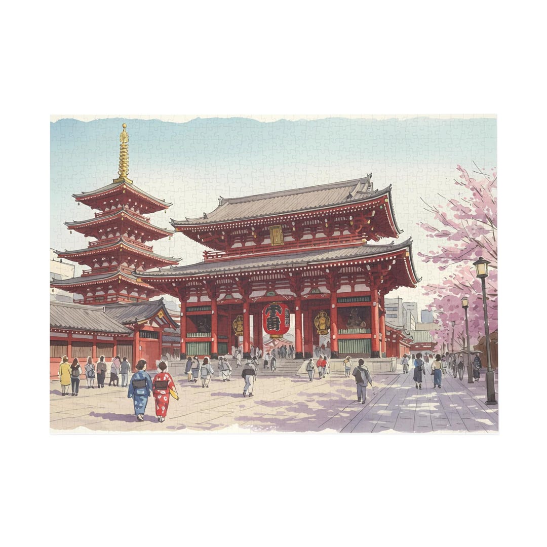 Senso-ji Temple Asakusa Tokyo Watercolor Jigsaw Puzzle 96/252/500/1000 ...