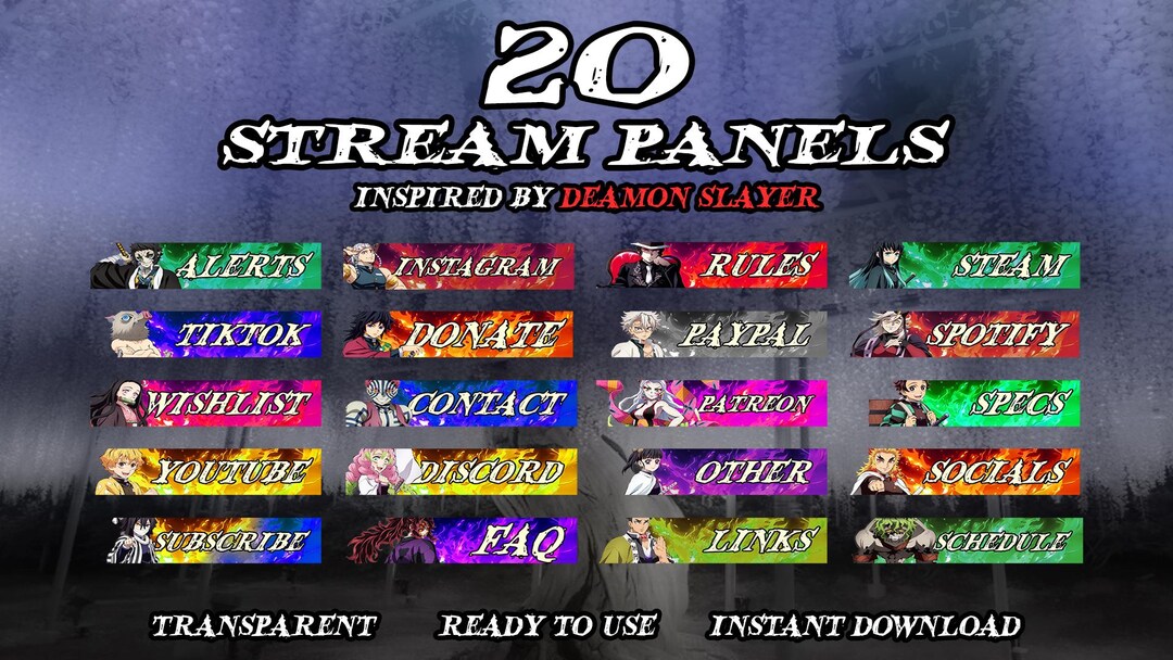 20 Demon Slayer Stream Panels - Etsy