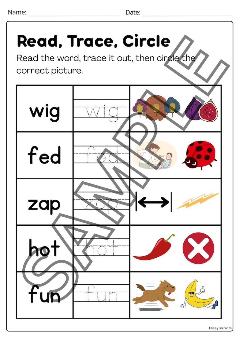 Printable Phonics Worksheets | 33-page CVC Word Practice Bundle for ...