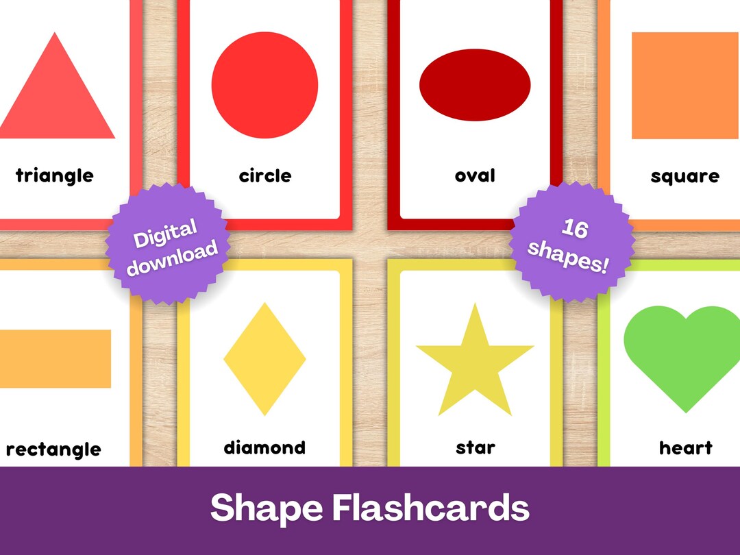 Printable Shape Flashcards for Kids | Early Learning Activity for ...
