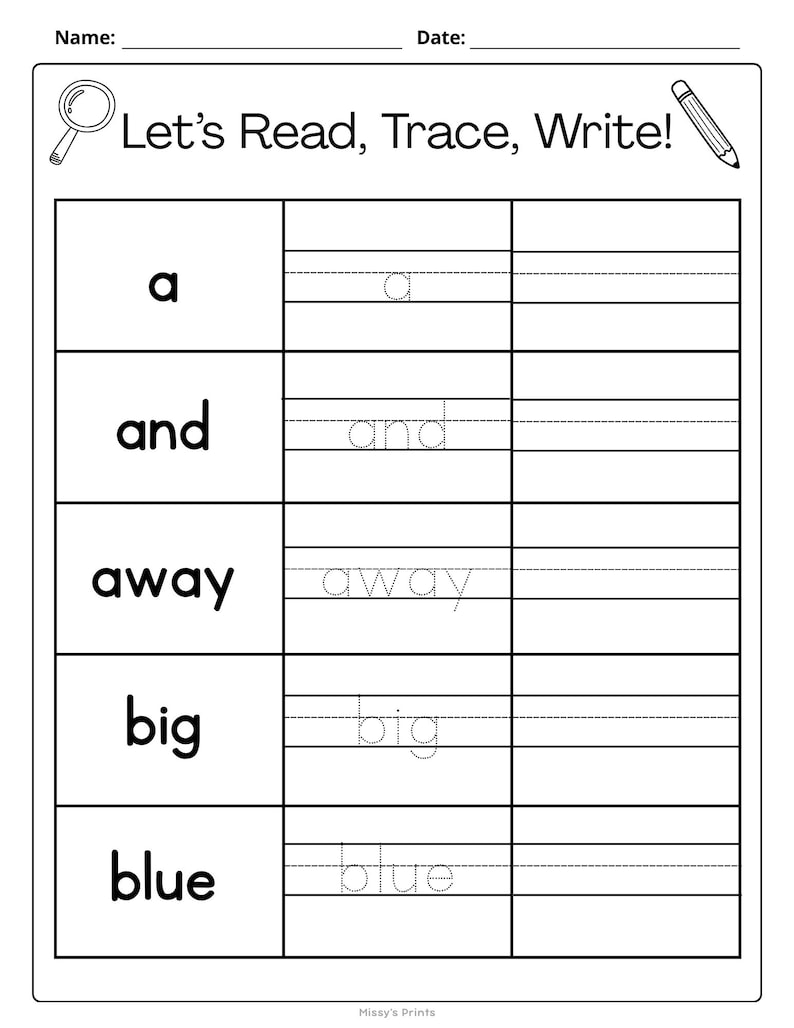 175 Printable Sight Words Worksheet Bundle (35 Pages) | Preschool and ...