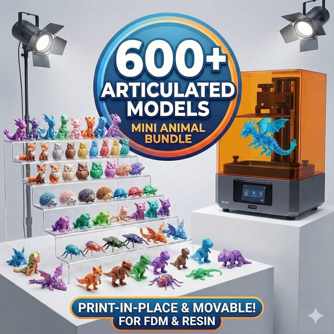 600+articulated Mini Animals STL Bundle Flexi Animals Megapack Cute ...