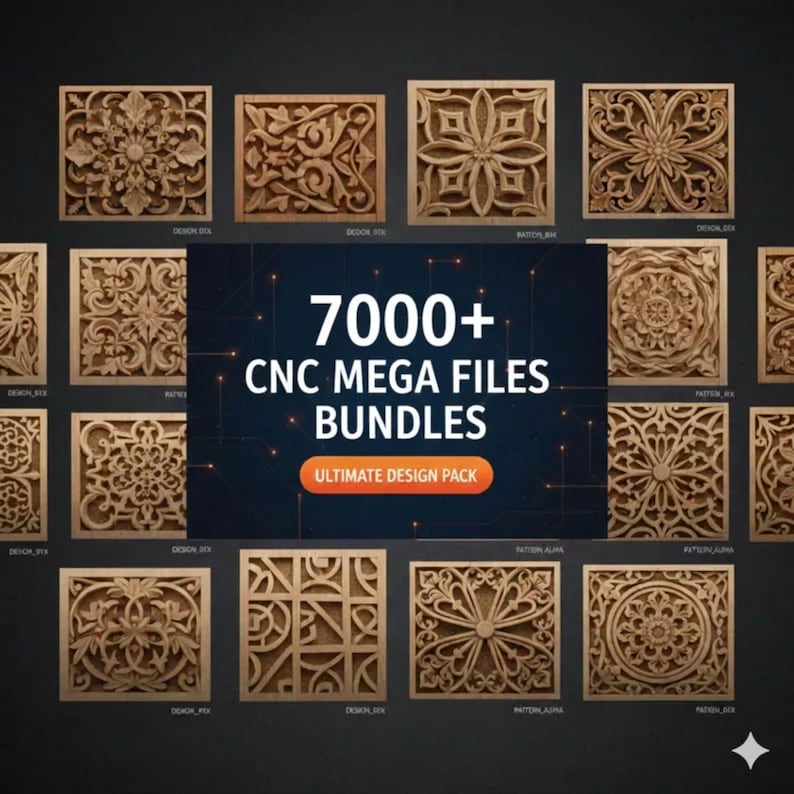 7000+ CNC Mega Files Bundle for Router Machines, Wood Carving, 3D ...