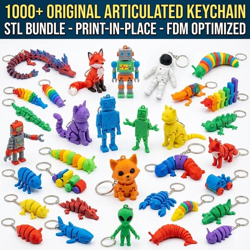 3d Printed Keychains Animal - Etsy UK