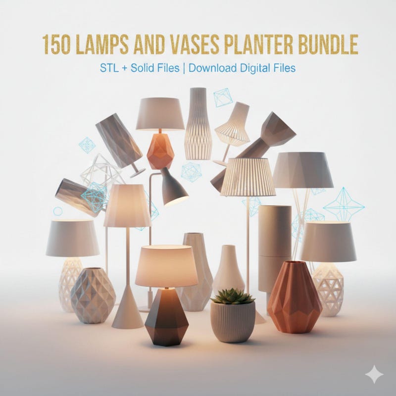 Modern Table Lamp Stl - Etsy