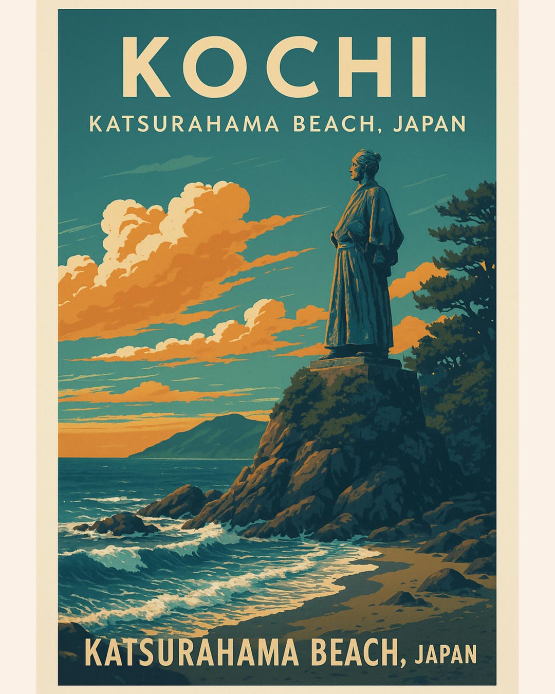 Kochi Japan Poster Set – 1950s Vintage Travel Art (digital Download) - Etsy