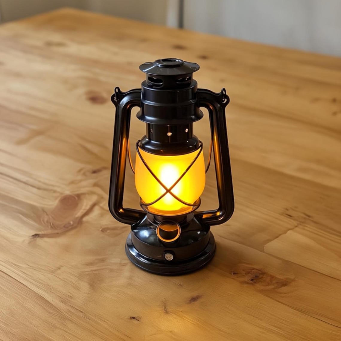 Dimmable Rustic Electric Lantern Lamp – Retro Camping Atmosphere Light ...