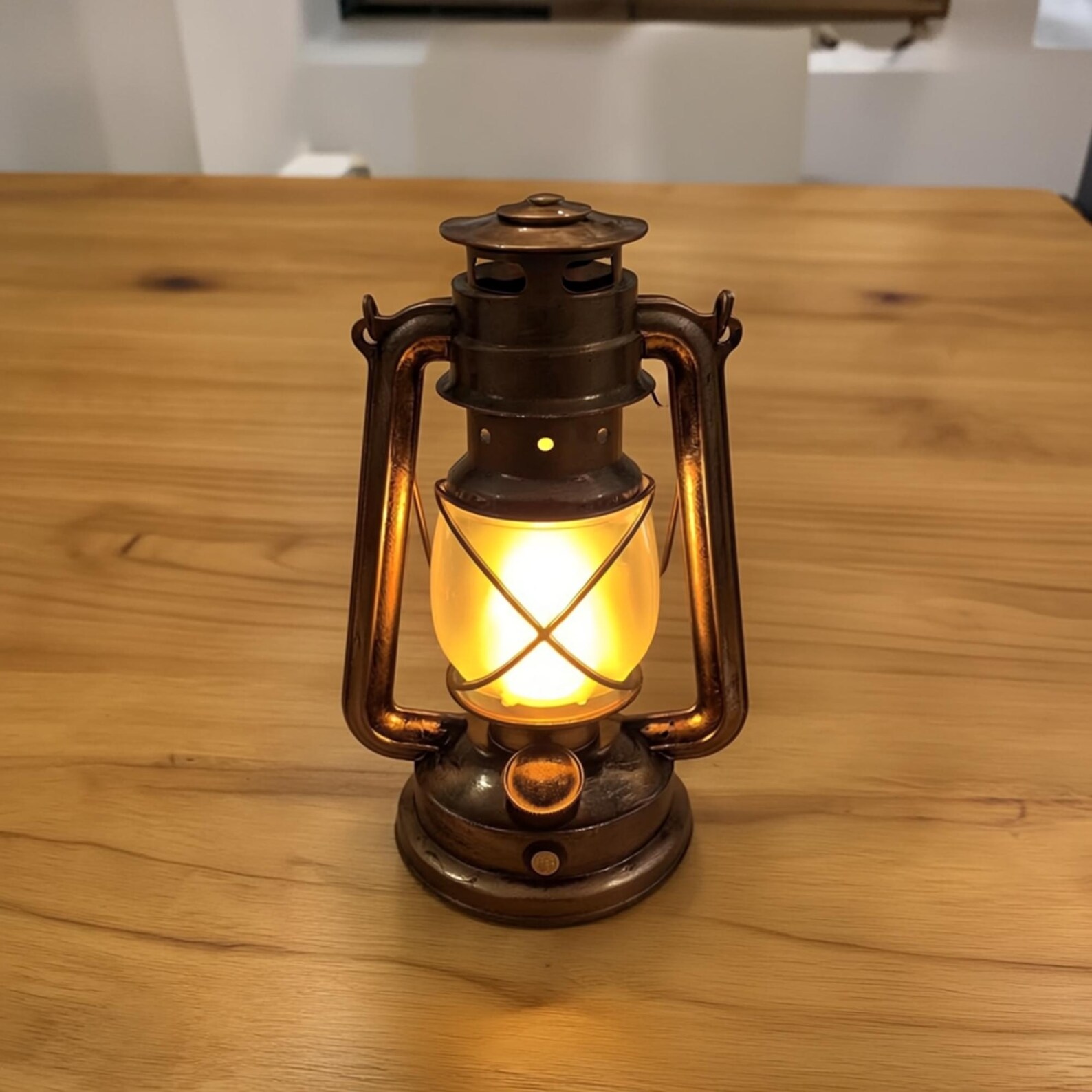 Dimmable Rustic Electric Lantern Lamp – Retro Camping Atmosphere Light ...