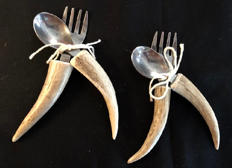 Antler Handled Child Sized Flatware Set - Etsy