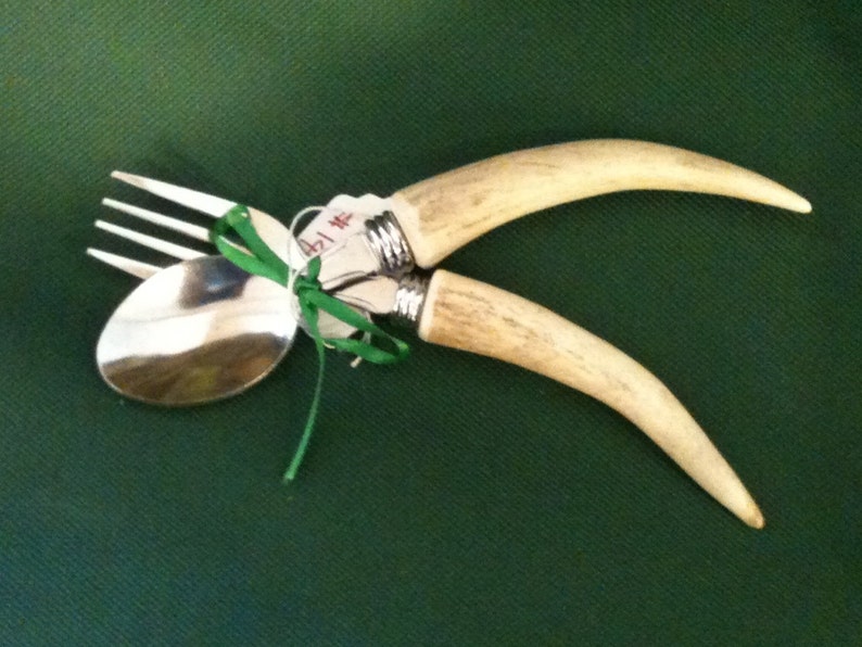 Antler Handled Child Sized Flatware Set | Etsy