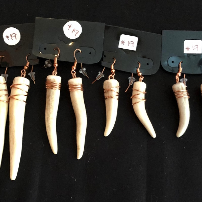 Antler and Bone Earrings - Etsy