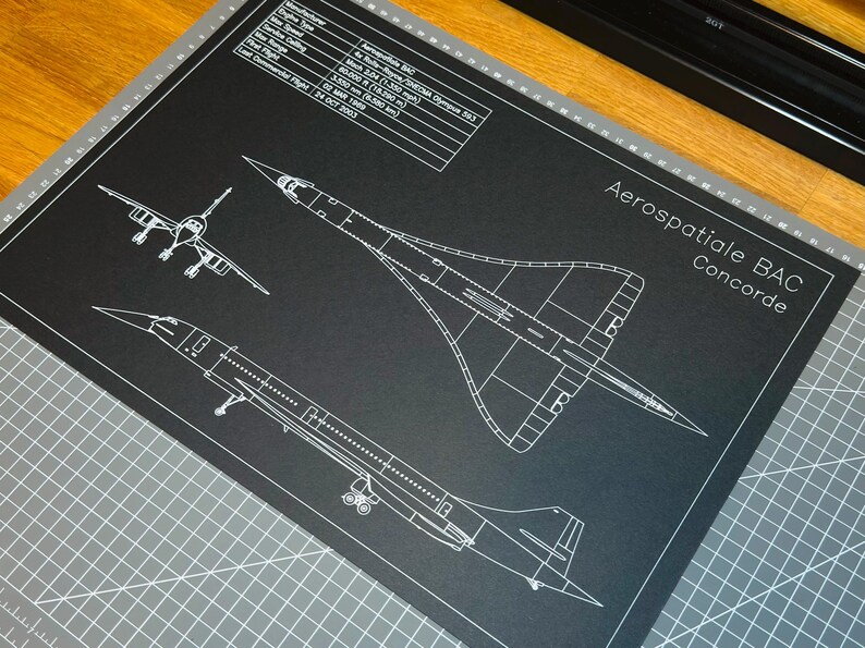 Aérospatiale BAC Concorde Blueprint | DIN A3 Aircraft Blueprint Poster ...