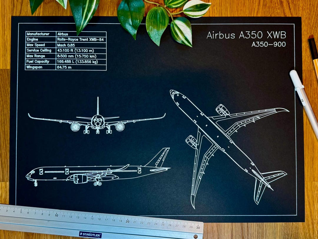 Custom Aircraft Blueprints | Pen Plotter Aviation Poster | Aircraft ...