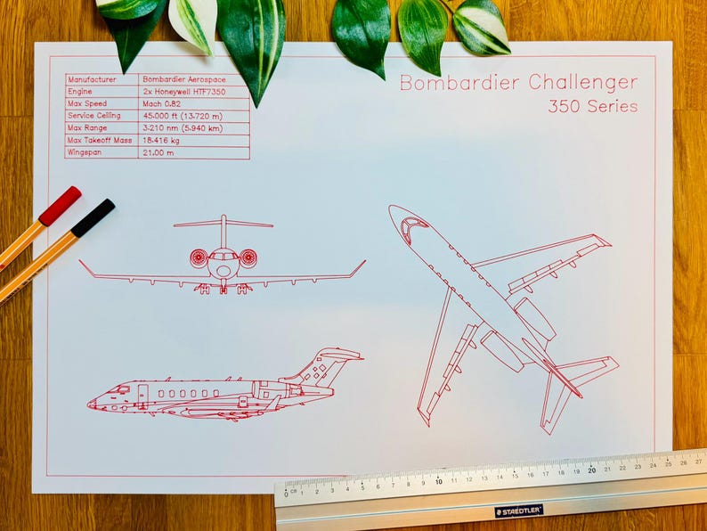 Custom Aircraft Blueprints | Pen Plotter Aviation Poster | Aircraft ...