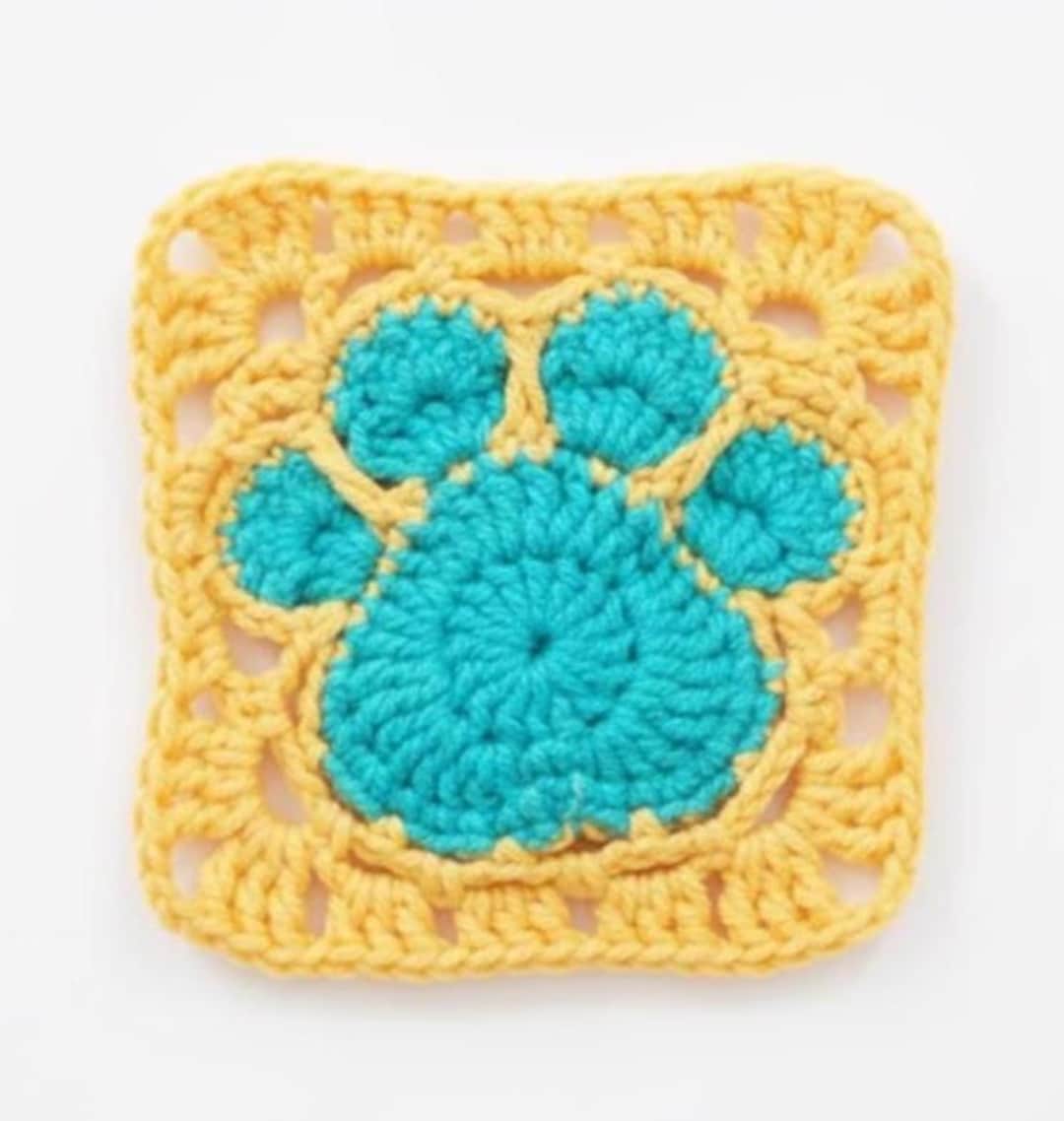 Cat Paw Crochet English Pattern: Cat Paw Granny Square Instant Print ...
