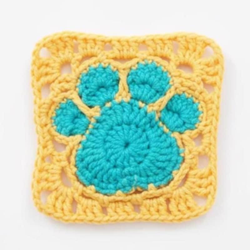 Granny Square Paw Prints - Etsy