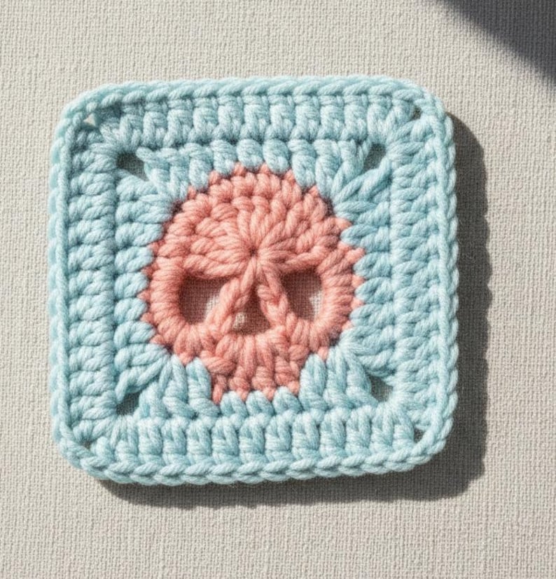 Skull Crochet Granny Square Pattern: Halloween Spooky Skull Motif - Etsy