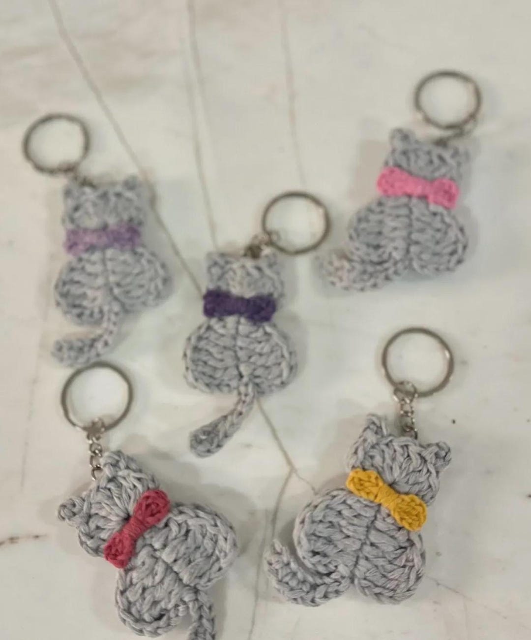Handmade Crochet Cat Keychain: Adorable Cat Bag Charm - Etsy