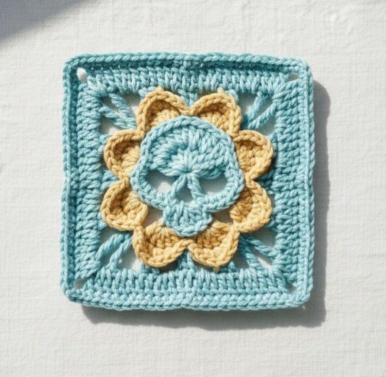 Granny Square Skull Crochet Pattern ( Digital Print Pdf), Spooky Gothic ...