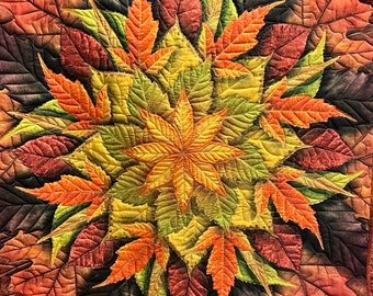 Handmade Quilt , Fall Colors, Hand Pieced Fall Quilt Autumn Colors ...