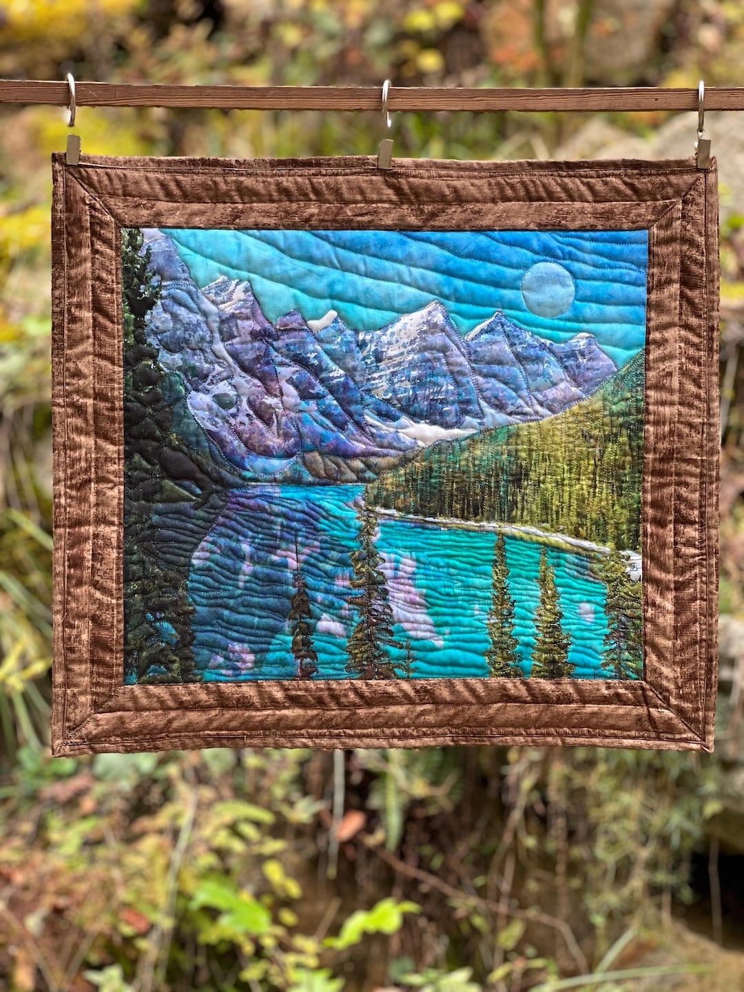 Mountain River Landscape Quilted Wall Hanging - Etsy