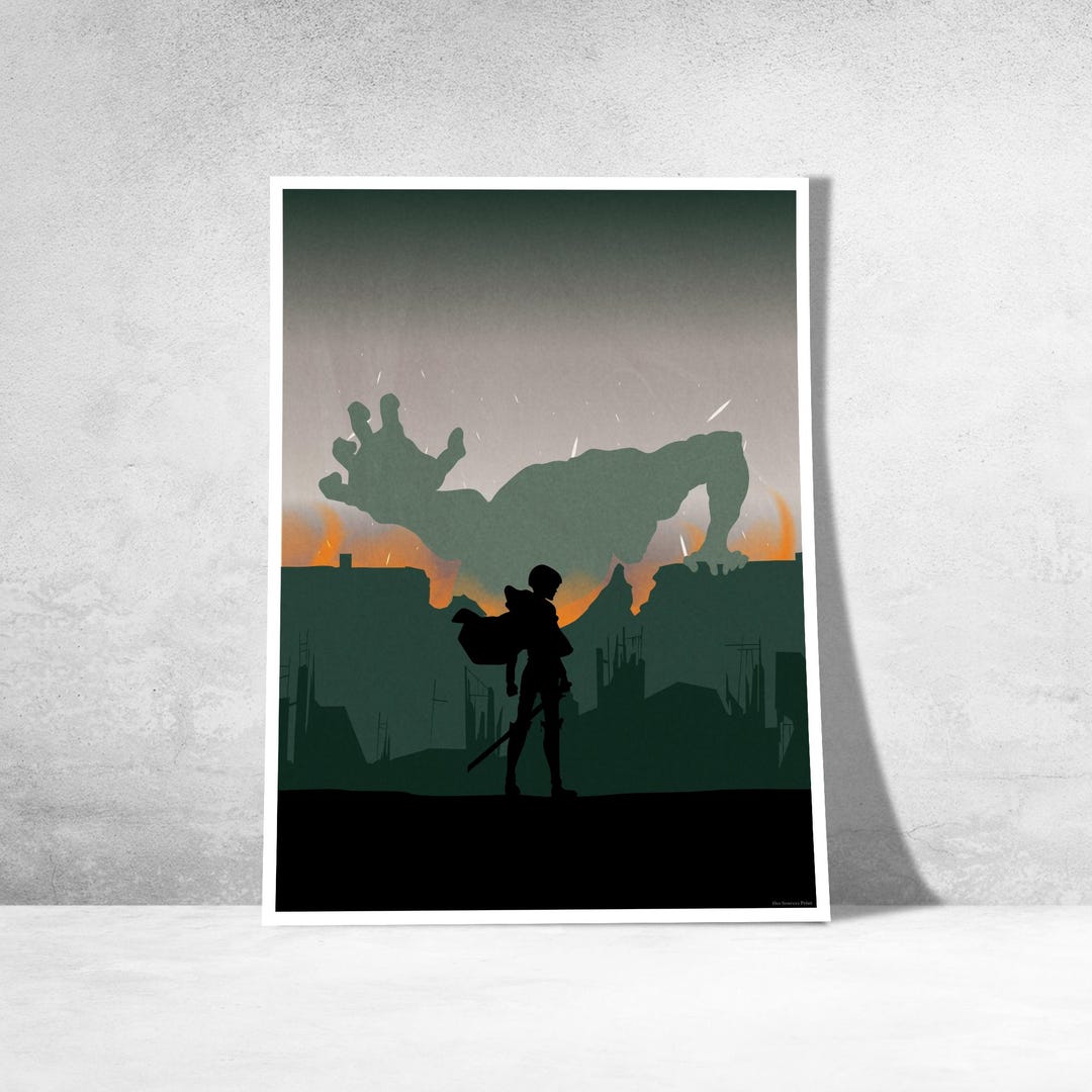 Attack on Titan Poster | Eren, Mikasa & Levi Decorative Poster | Anime ...