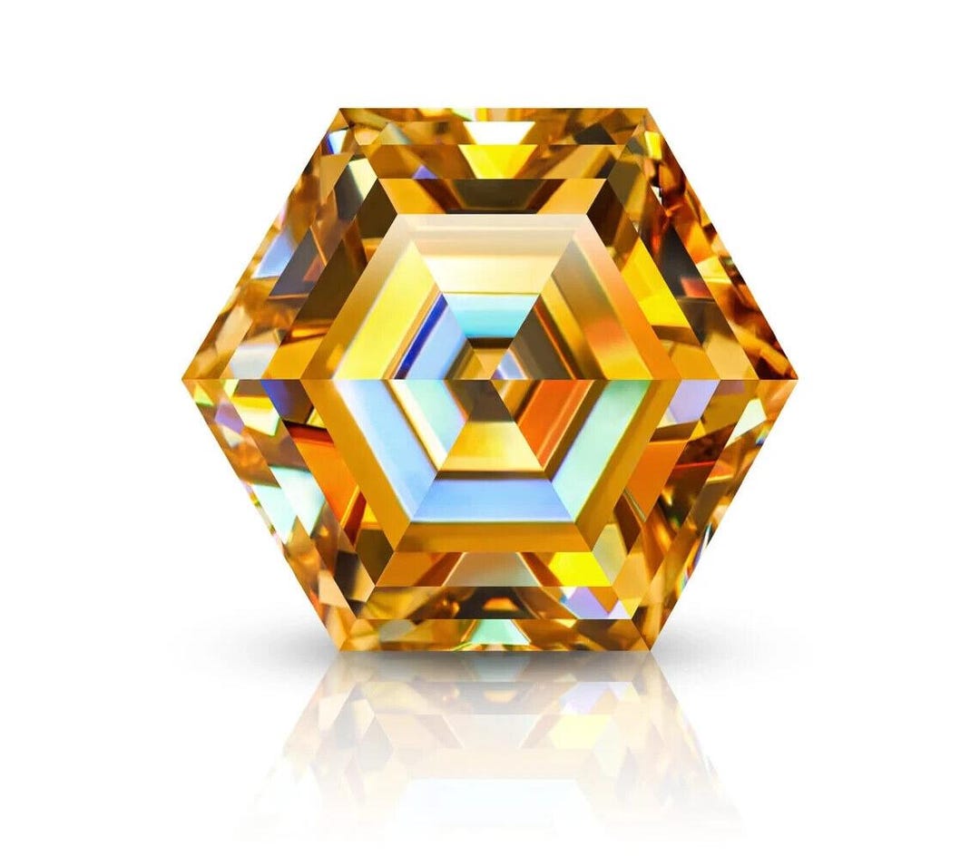 Premium 3 Ct Champagne Diamond Octagon Cut VVS1 Loose Stone Jewelry ...
