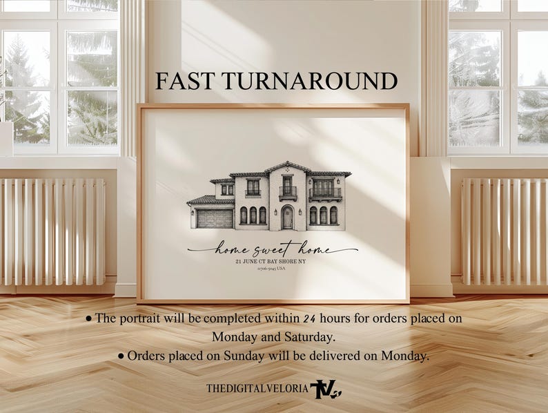 Stipple House Portrait: Pointillism Home Art - Custom Dotwork House ...