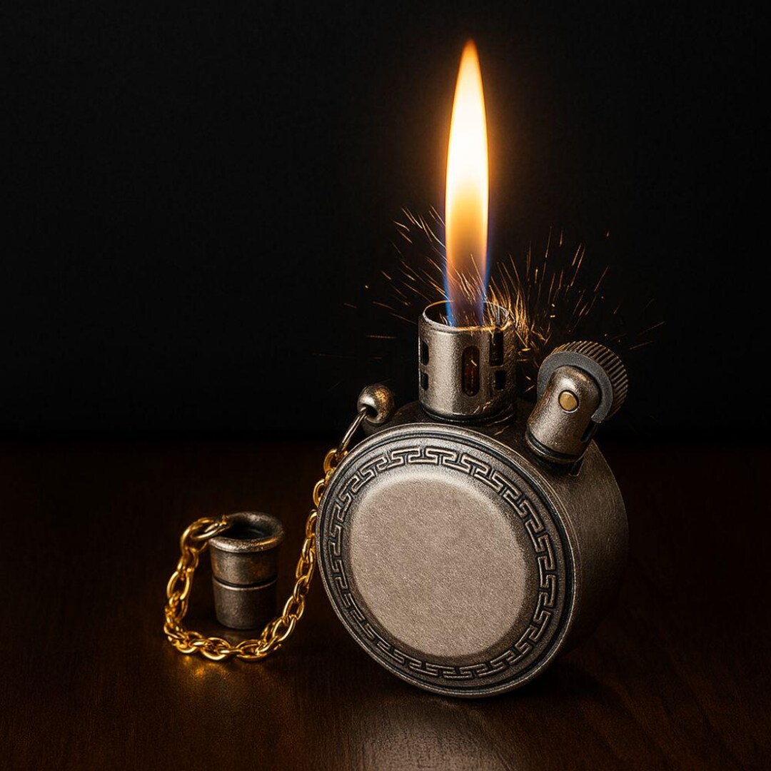 Retro Metal Oil Lighter | Classic Windproof Flint Refillable Lighter ...