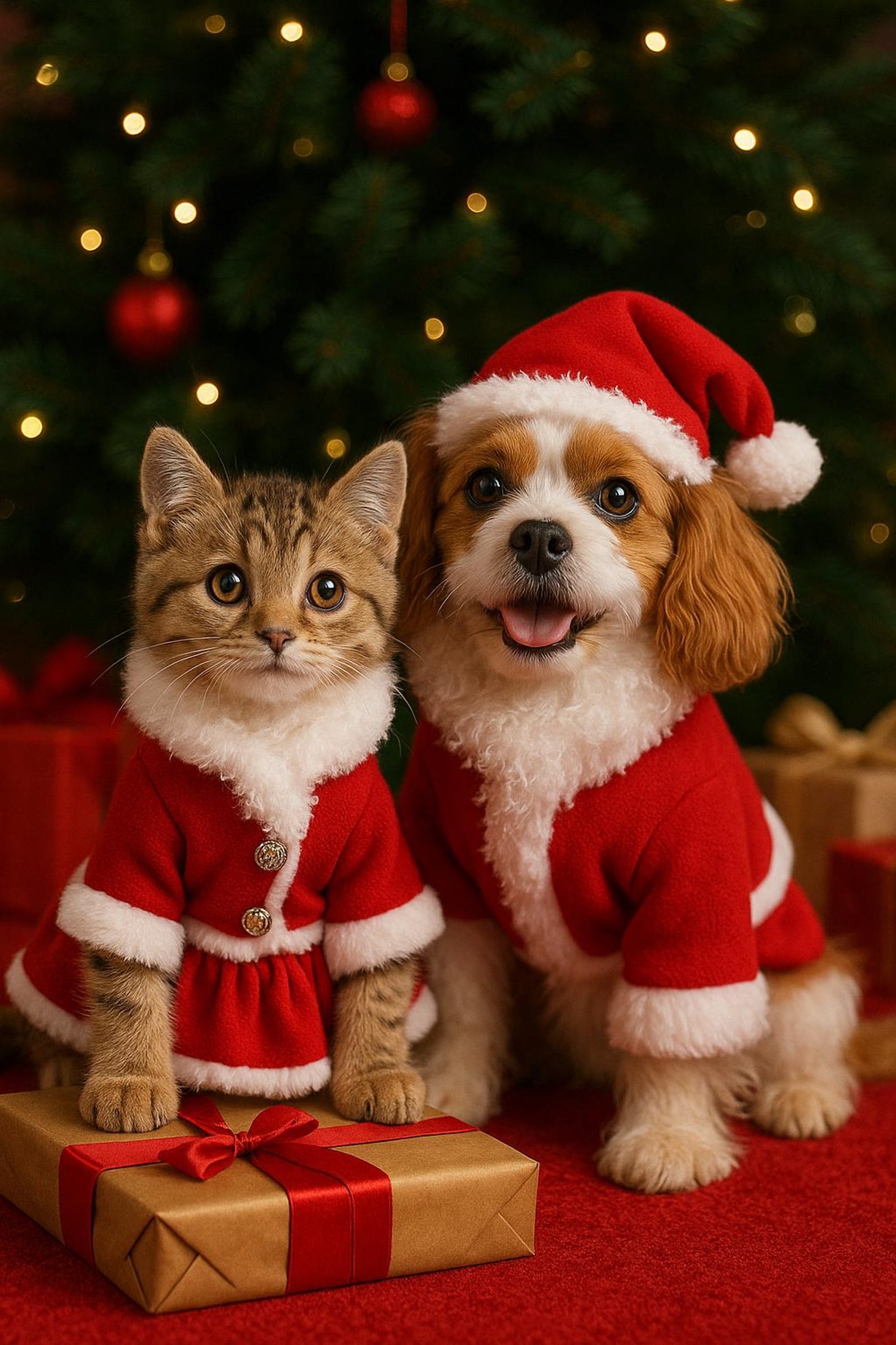 Christmas Pet Santa Costume | Fleece Holiday Outfit for Small Dogs ...