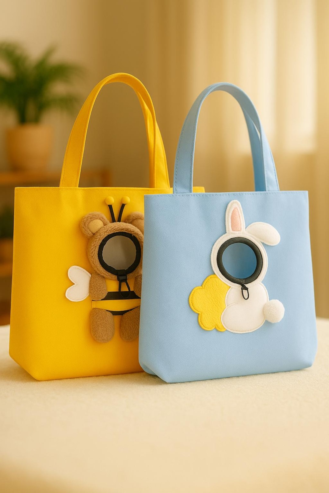 Canvas Pet Carrier Tote: Bee or Bunny Design, Breathable Travel Bag - Etsy