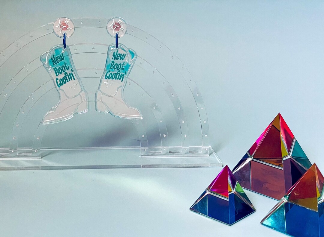 New Boot Goofin’ Holographic Reno 911 Acrylic Post Earrings - Etsy