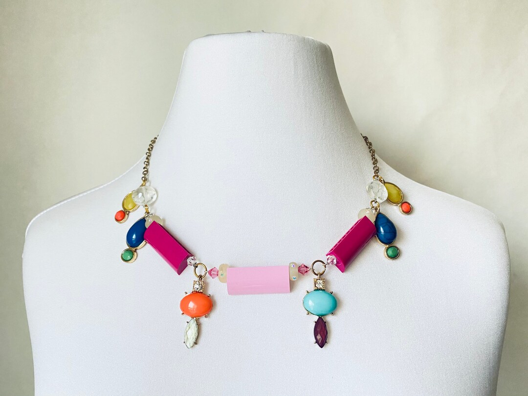 Girlie and Geeky Building Block Statement Necklace - Etsy