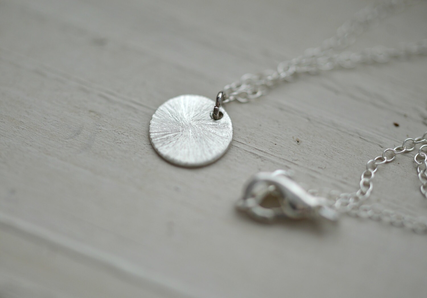 Small Silver Disc Necklace, Silver Necklace, Petite Silver Charm ...