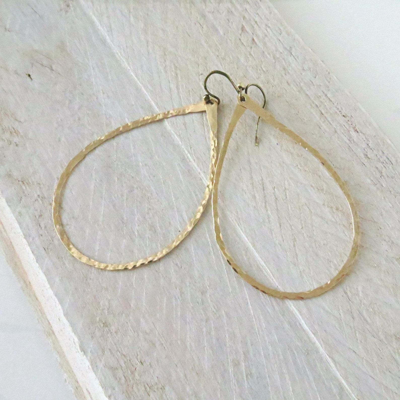 Handmade Brass Teardrop Dangle Earrings, Lightweight Summer Jewelry - Etsy