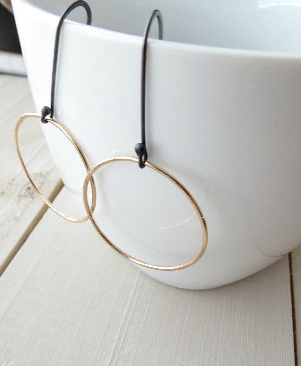 Modern Gold Hoop Earrings / Gold Jewelry / Minimalist Style / - Etsy