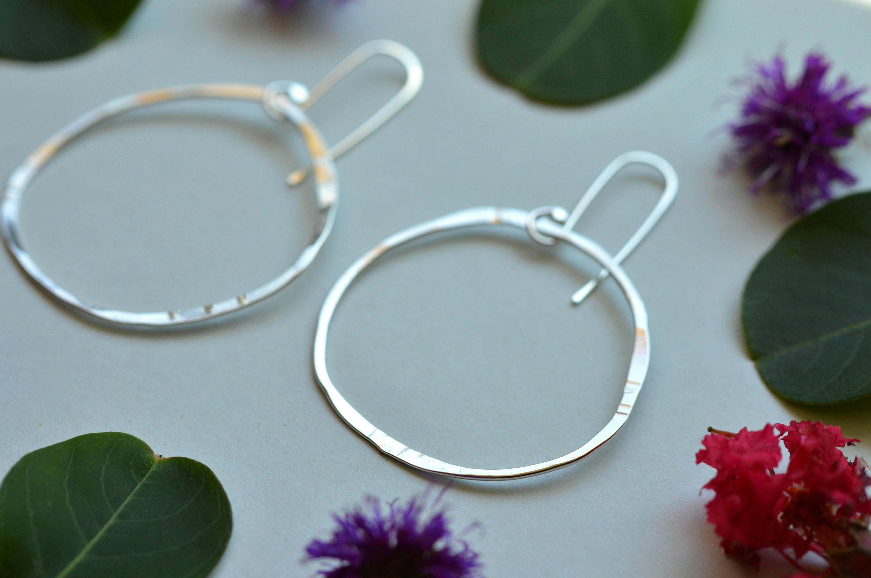 Boho Silver Hoops, Everyday Earrings, Dangle Earrings, Silver Earrings ...