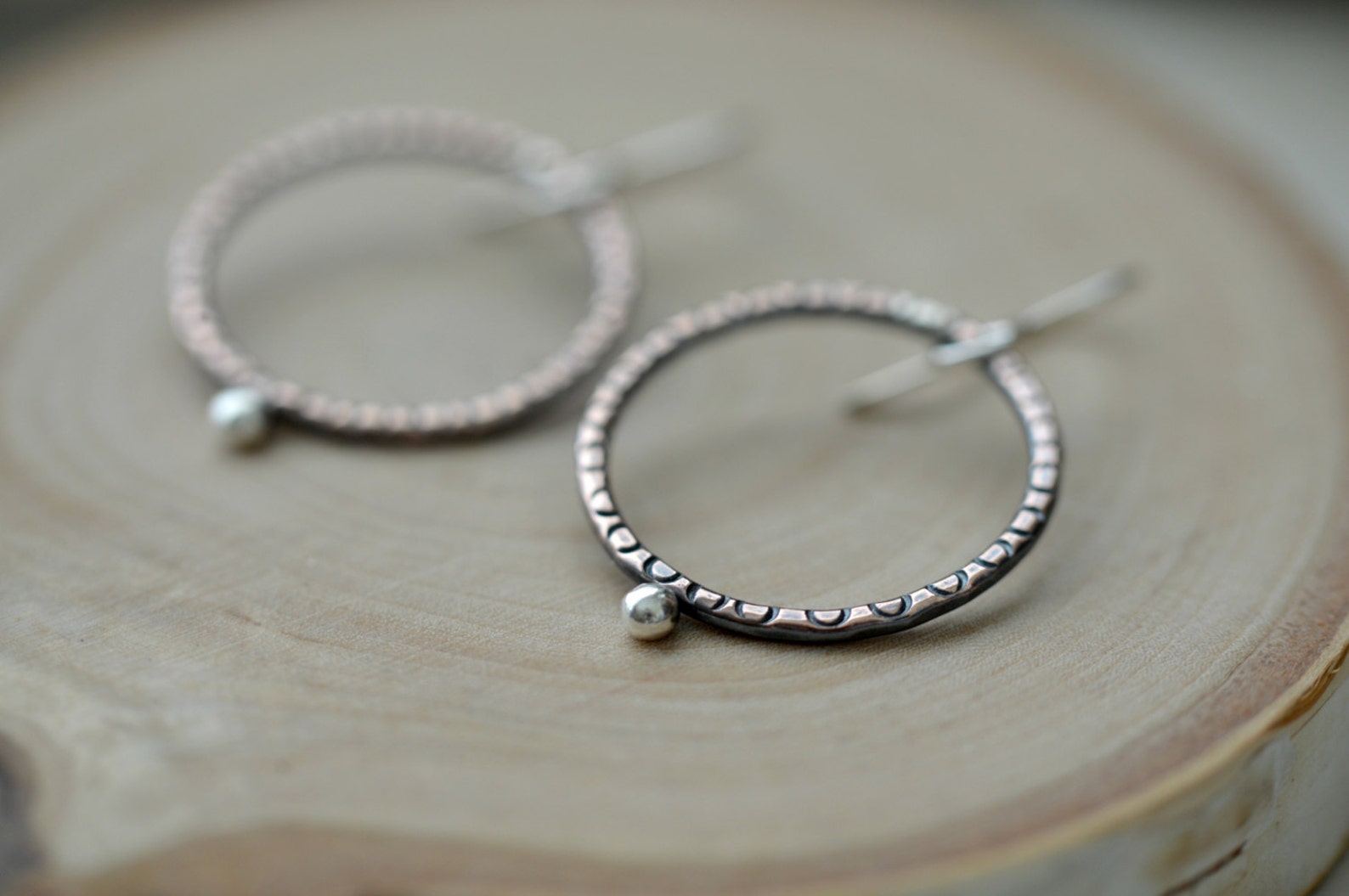 Simple Copper Earrings, Copper Hoops, Copper and Silver Earrings ...