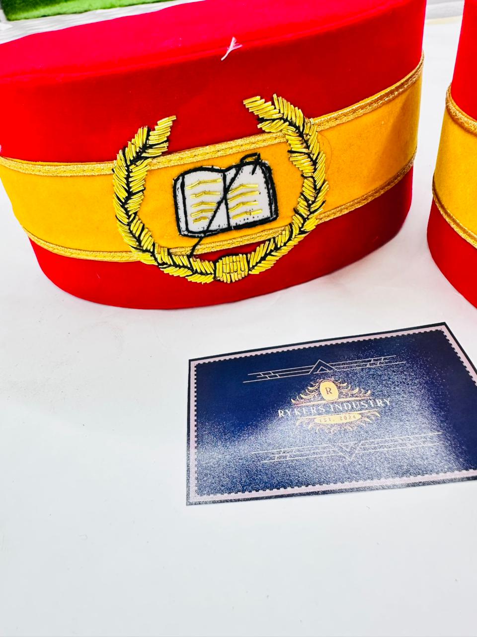 Red & Gold Heroines of Jericho (HOJ) Crown | Masonic Regalia Hat With ...