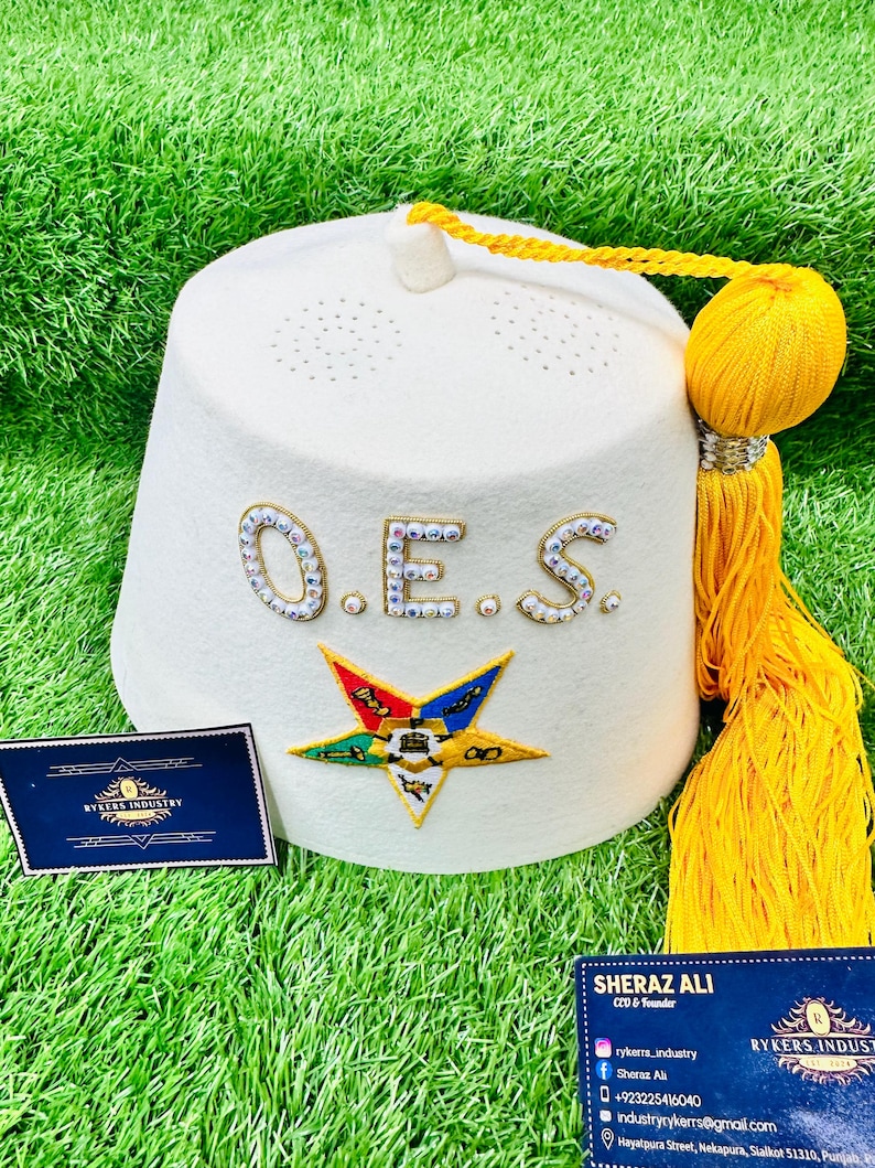 OES Fez Hat With Yellow Tassel | Order of the Eastern Star Masonic Fez ...