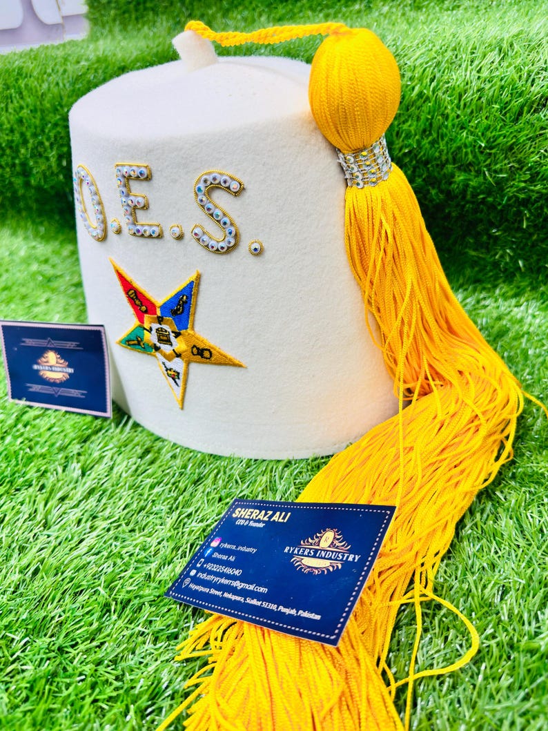OES Fez Hat With Yellow Tassel | Order of the Eastern Star Masonic Fez ...
