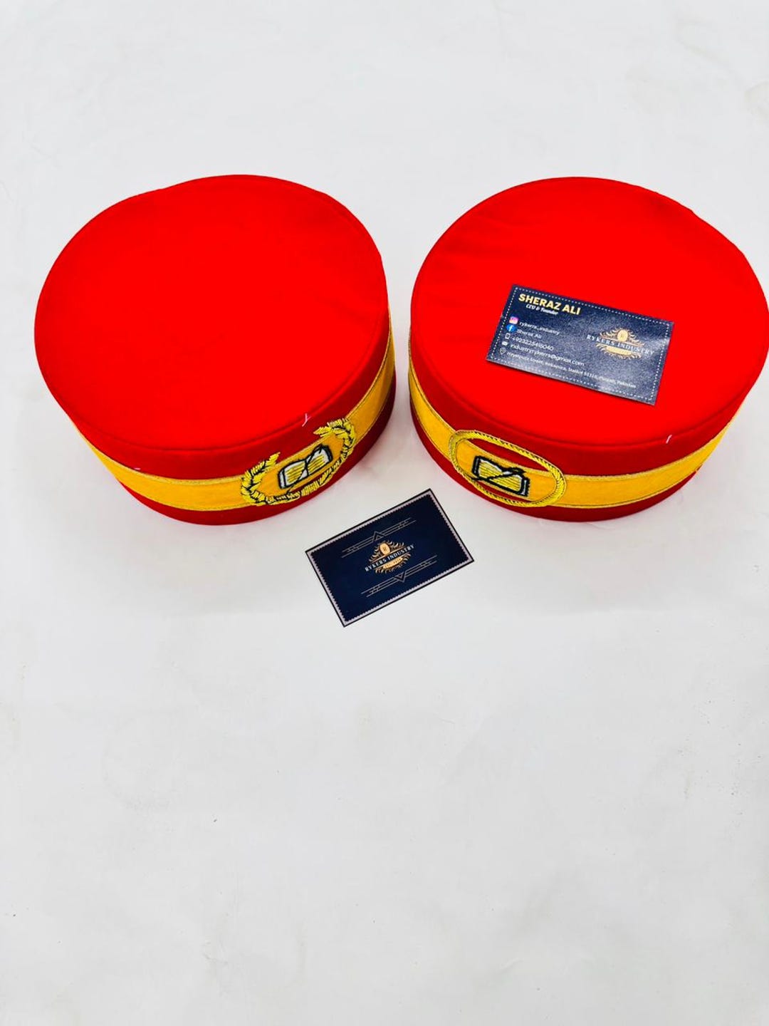 Red & Gold Heroines of Jericho (HOJ) Crown | Masonic Regalia Hat With ...