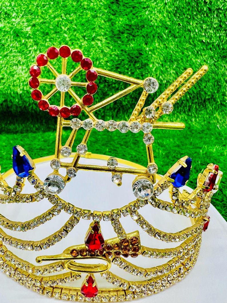 Masonic Heroines of Jericho Rhinestone Crown | Gold Tone Regalia With ...