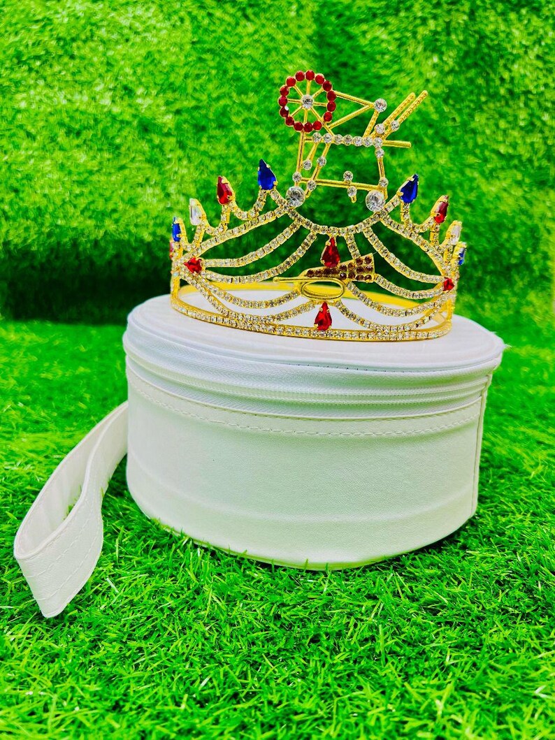 Masonic Heroines of Jericho Crown in Gold Tone With Case | Adjustable HOJ Rhinestone Crown ...