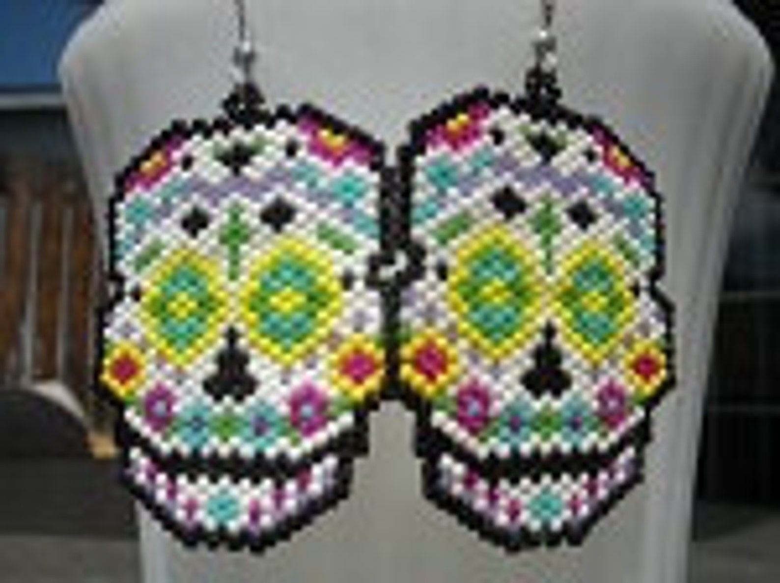 BEADING PATTERN Sugar Skull Earring or Pendant, for Hand Beaded ...