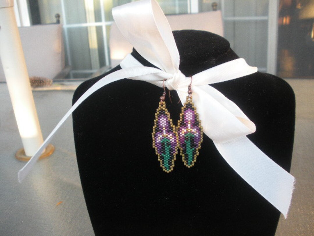 BEADING PATTERN IRIS for Hand Beaded Earrings - Etsy