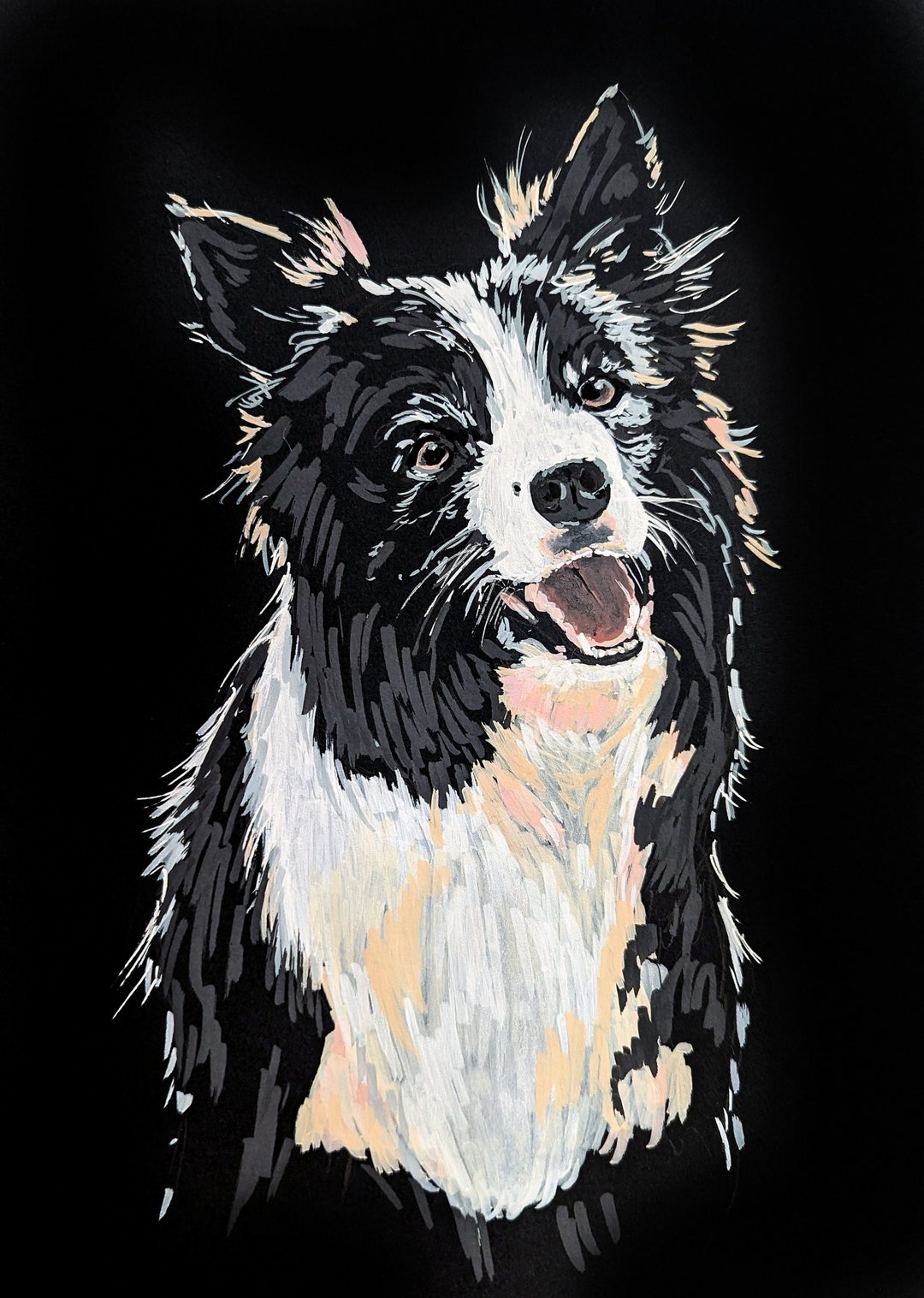 Custom Dog or Cat Portrait, Pet Portrait, Pop Art, Acrylic/posca Marker ...